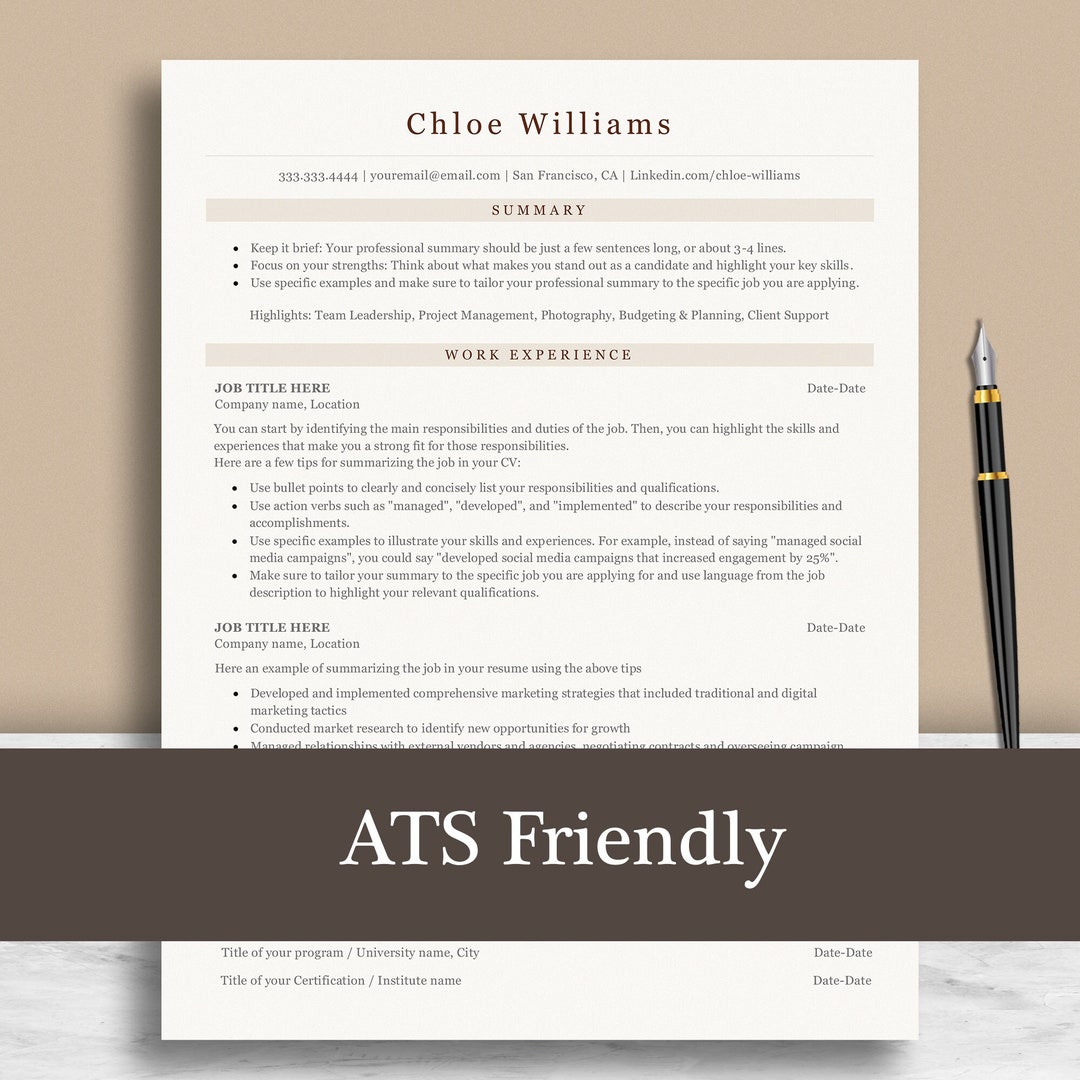 Plantilla de CV ATS, Word, CV compatible con ATS, CV técnico, diseño ...