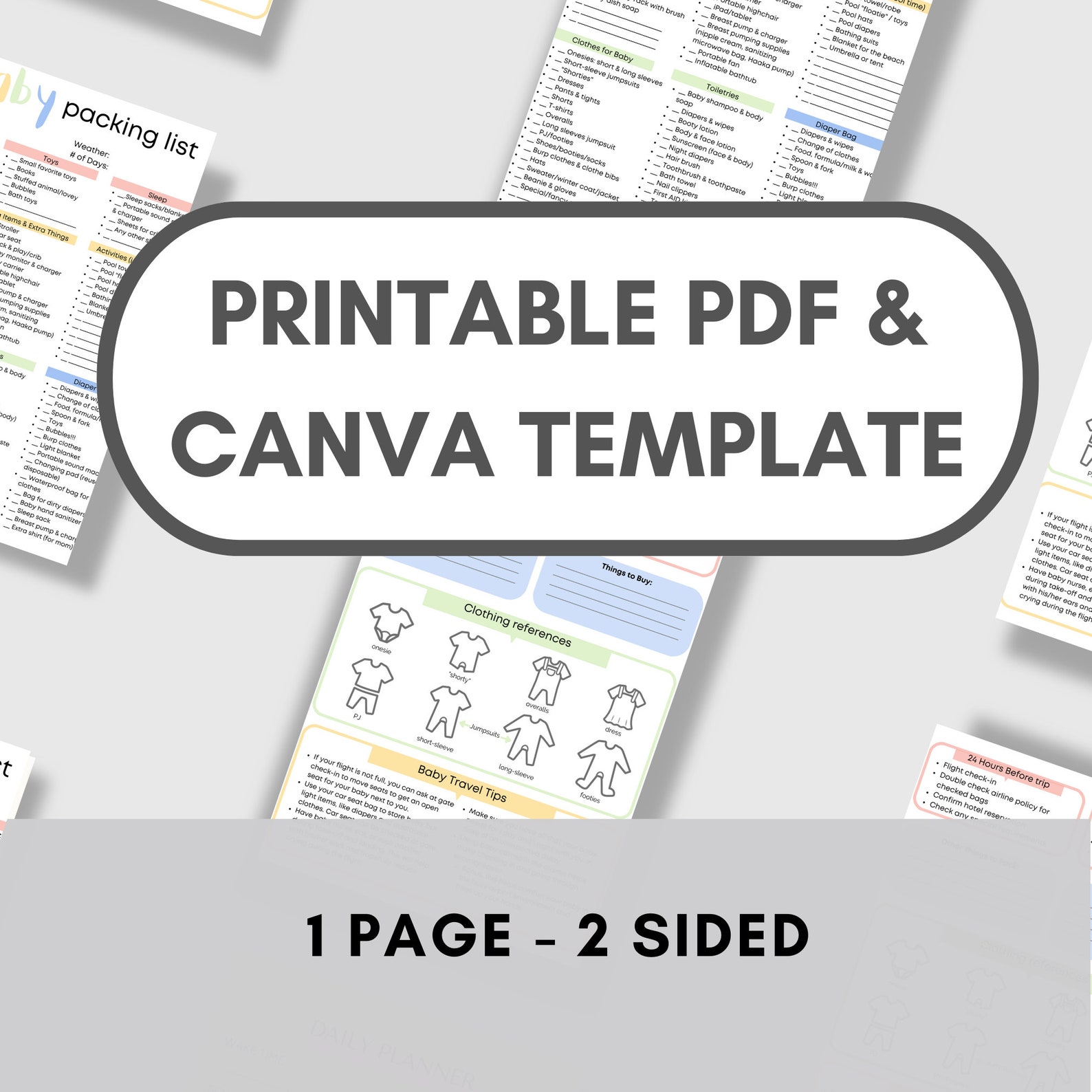 Toddler/baby Packing List Template, Travel Packing List, Baby Packing ...