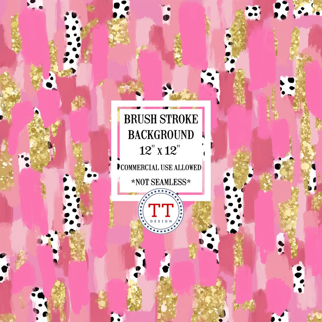 Pink Hand Drawn Messy Paint Valentine's Day Color Brushstrokes Preppy ...