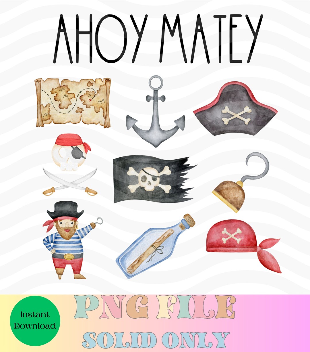 Pirate PNG, Fun Pirate Tshirt Png, Ahoy Matey Png, Summer Png, Trendy ...