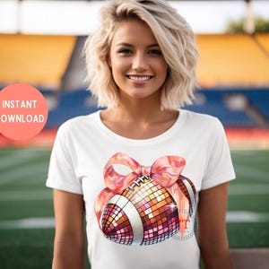 Disco Football PNG, Coquette Bow Png, Football Coquette Png, Sports ...