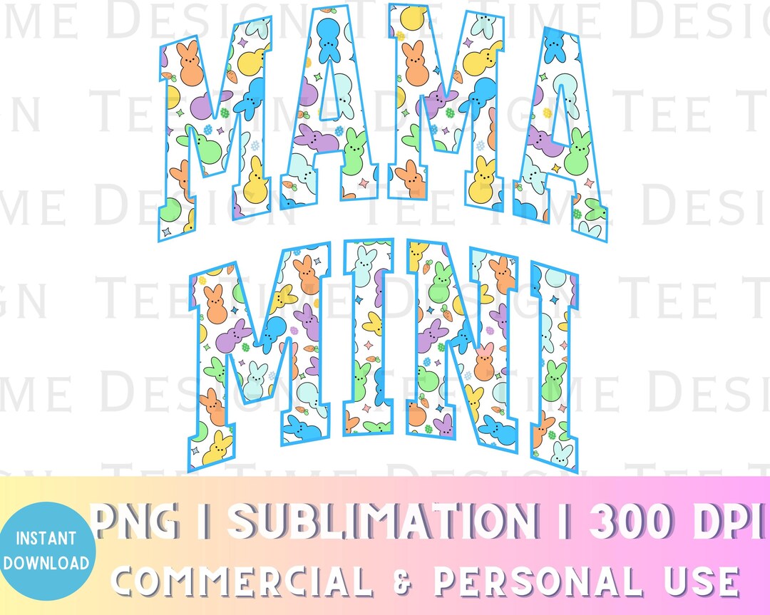 Easter Peeps Boy Mama Mini Png, Easter Sublimation Design, MAMA MINI ...