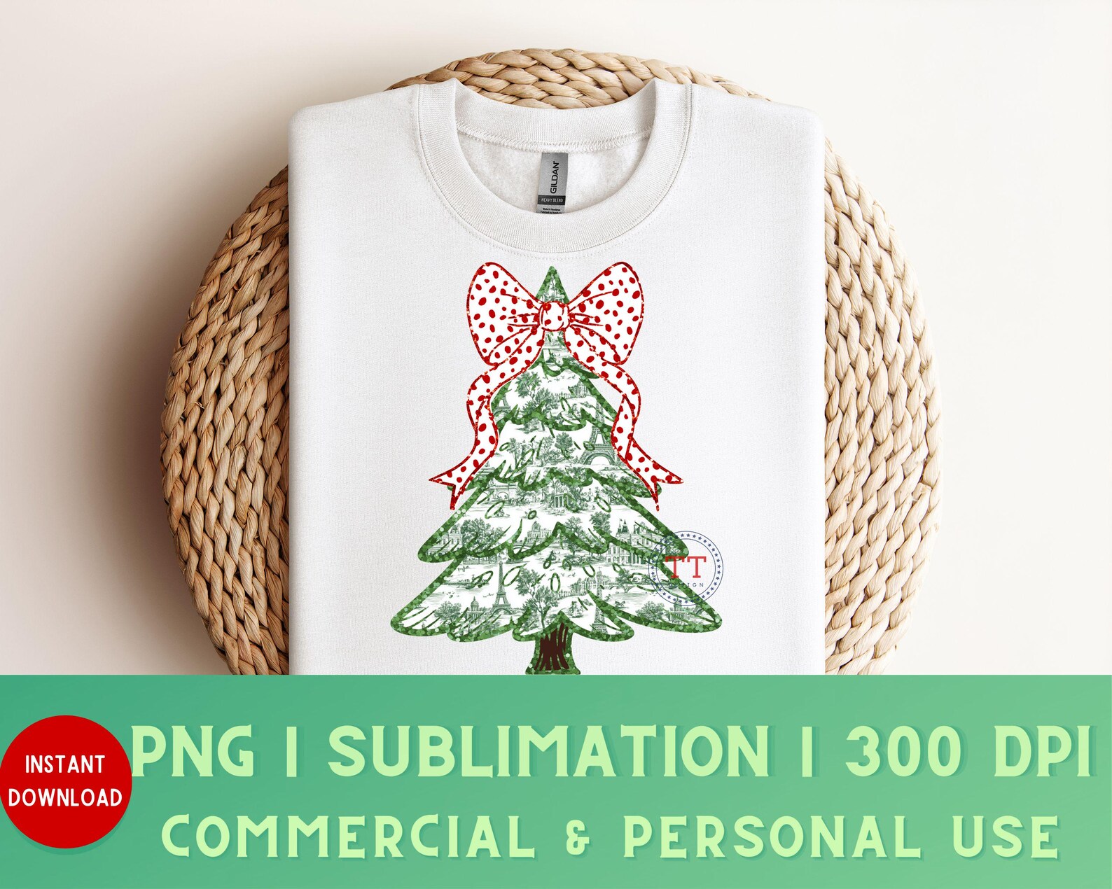 Chinoiserie Coquette Gold Glitter Christmas Tree PNG, Green Toile ...