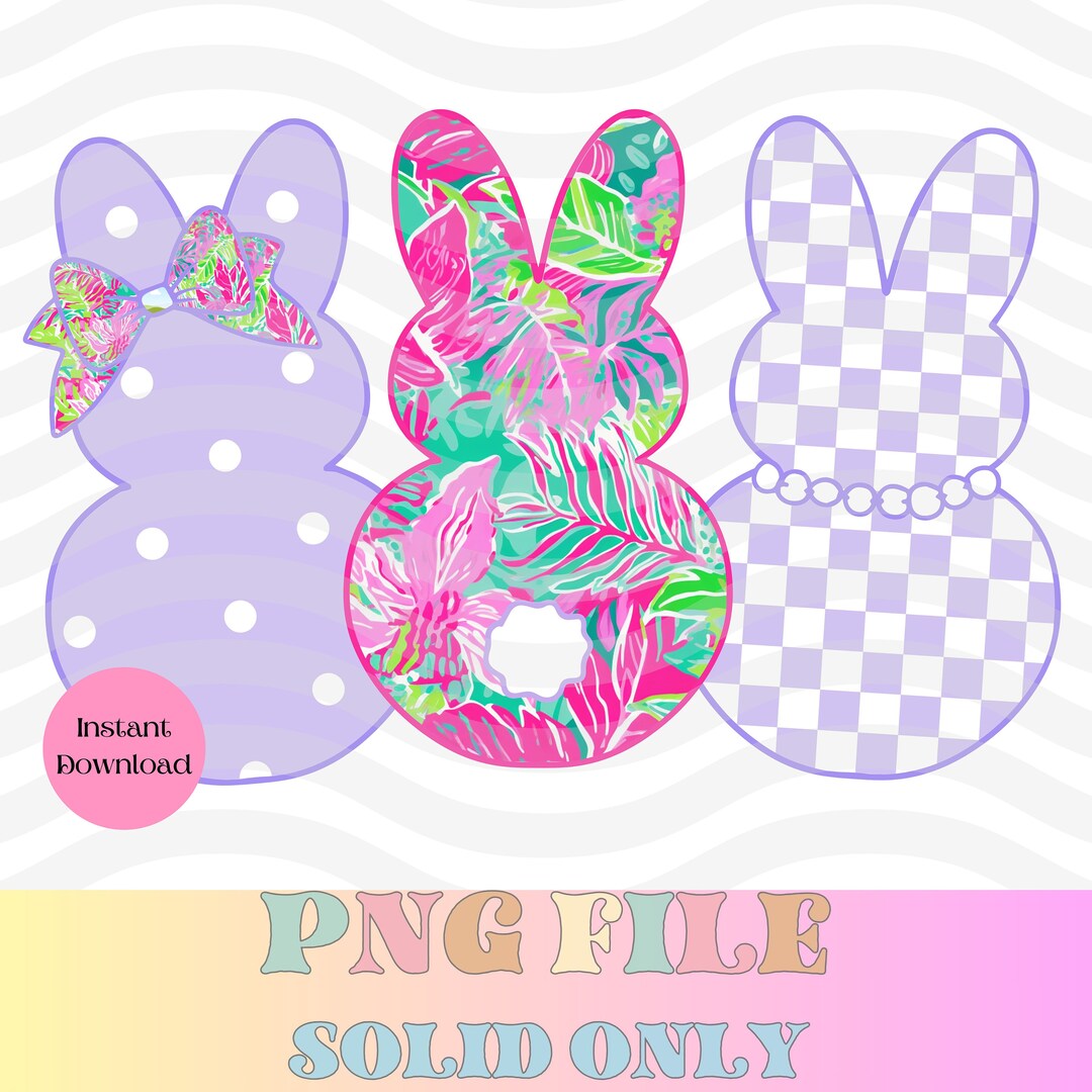 Bright Floral Preppy Easter Bunny PNG, Bunny Sublimation Design, Preppy ...