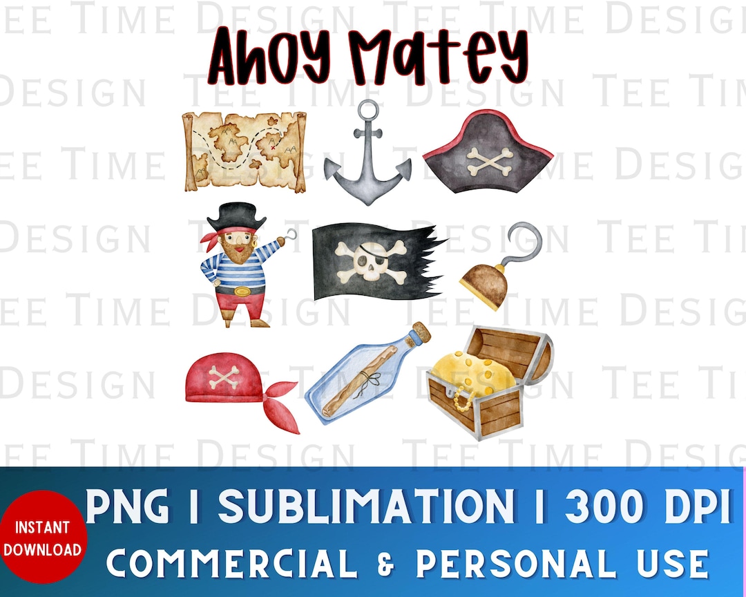 Fun Pirate T-shirt Png, Ahoy Matey Summer Png, Trendy Kids Birthday ...
