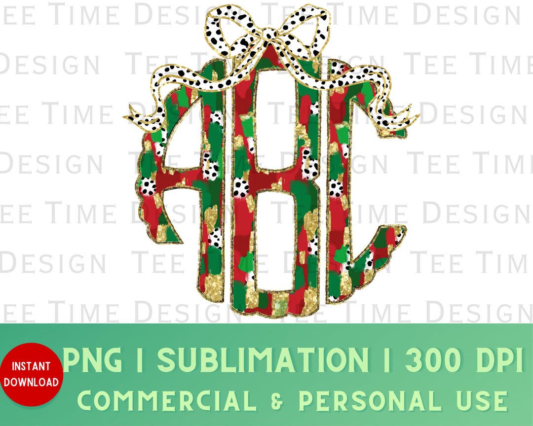 Custom Coquette Brushstroke Christmas Scalloped Monogram PNG Preppy ...