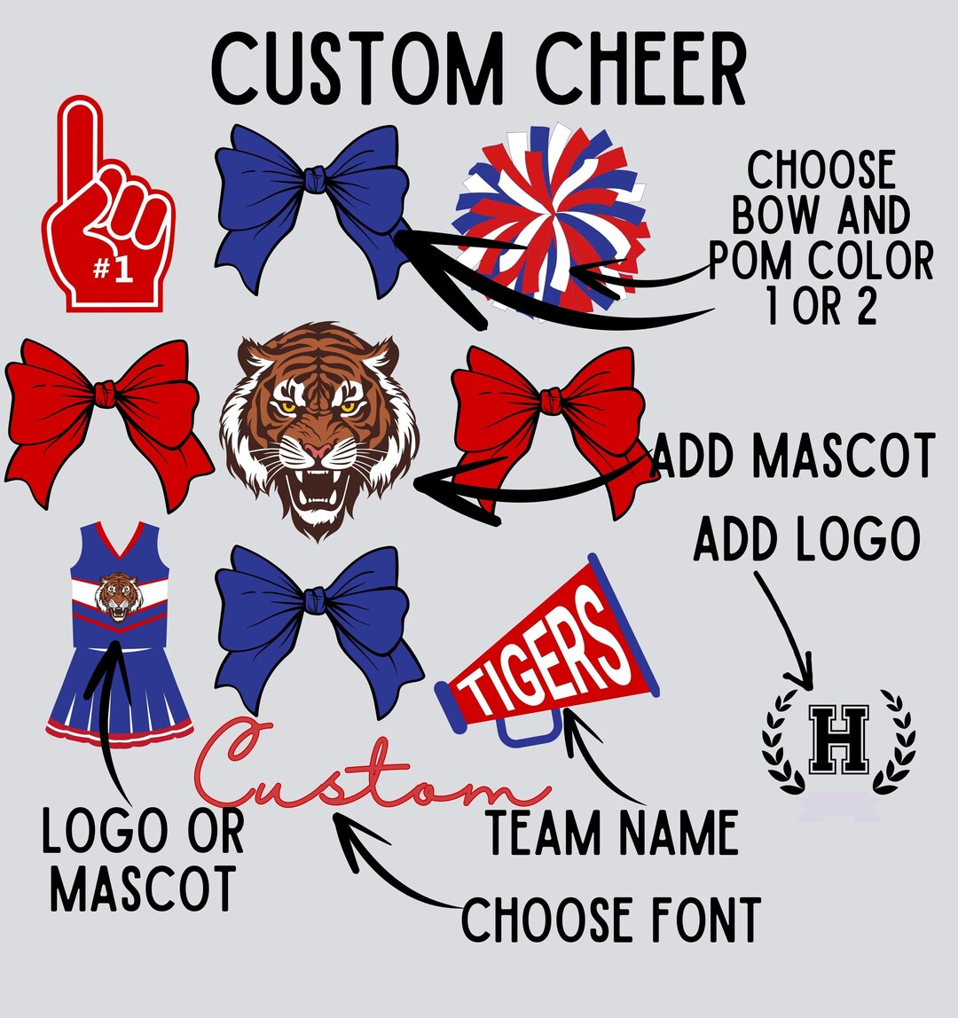 Custom Cheer Coquette PNG, College Coquette Sports Cheerleading 3X3 ...