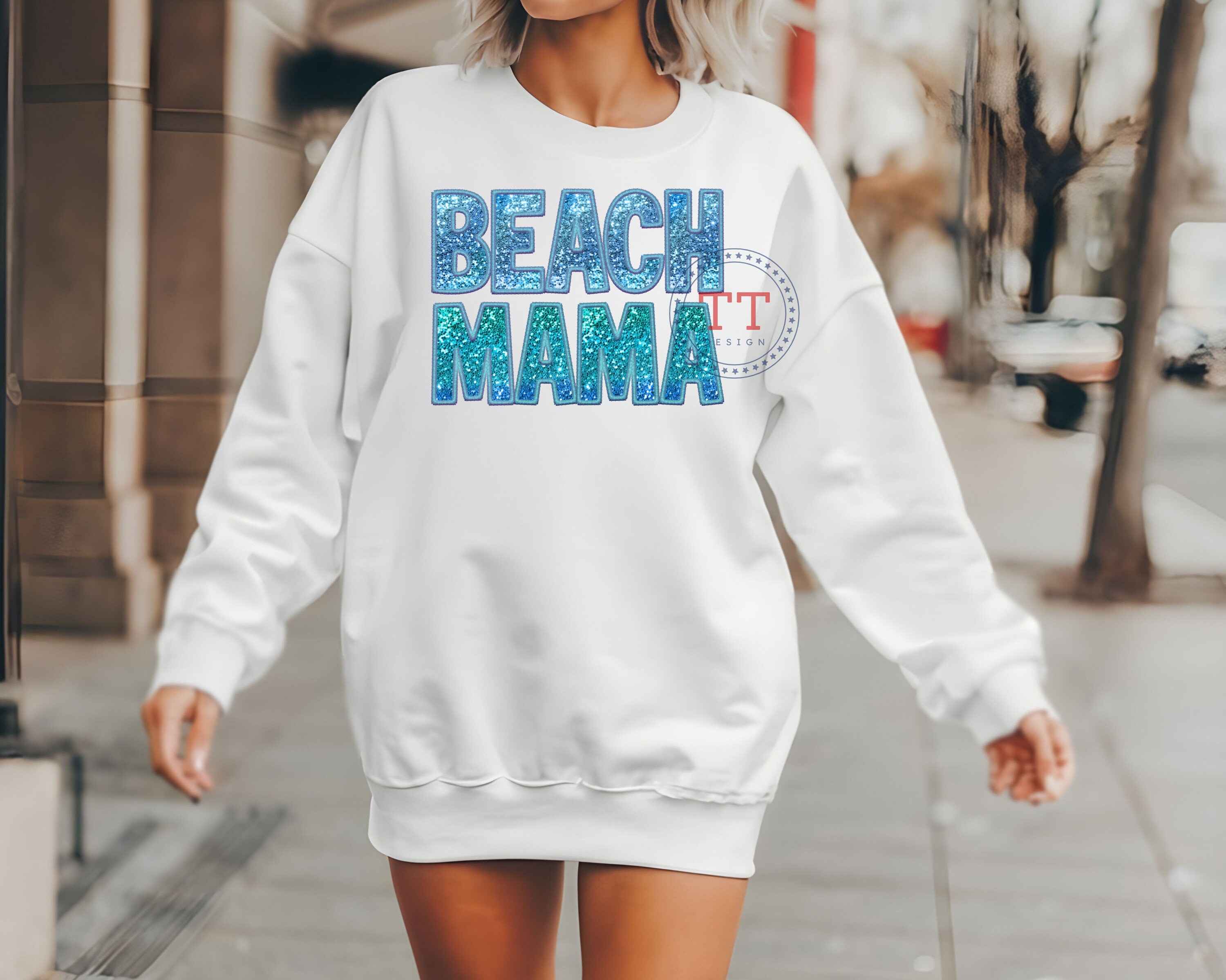 Beach Mama Faux Sequin PNG, Mama Png, Faux Sequin Png, Faux Sequin Glitter Shirt Png, Trendy ...