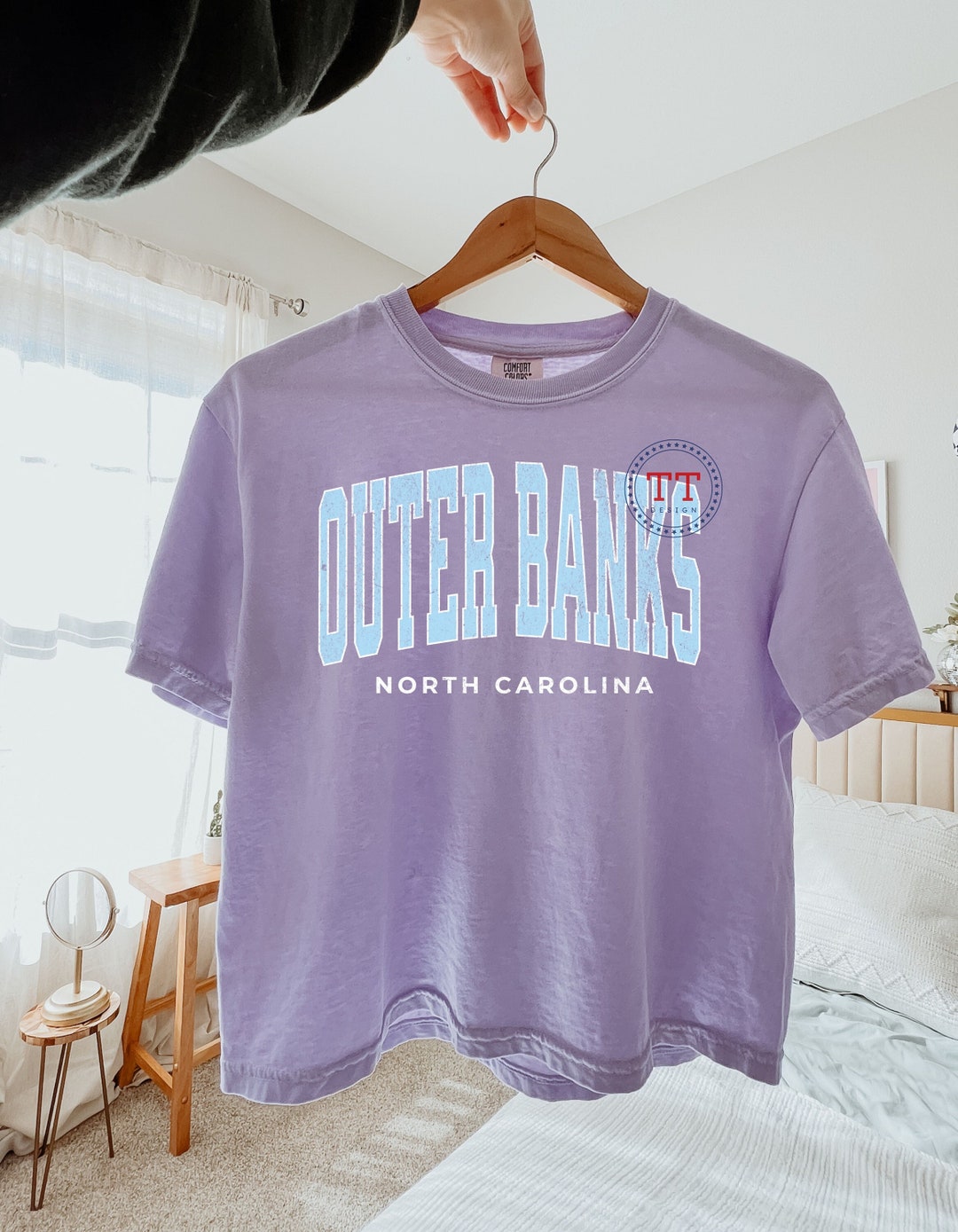 Outerbanks Boxy Cropped Beach Tshirt, OBX Tee, Outer Banks T-shirt ...