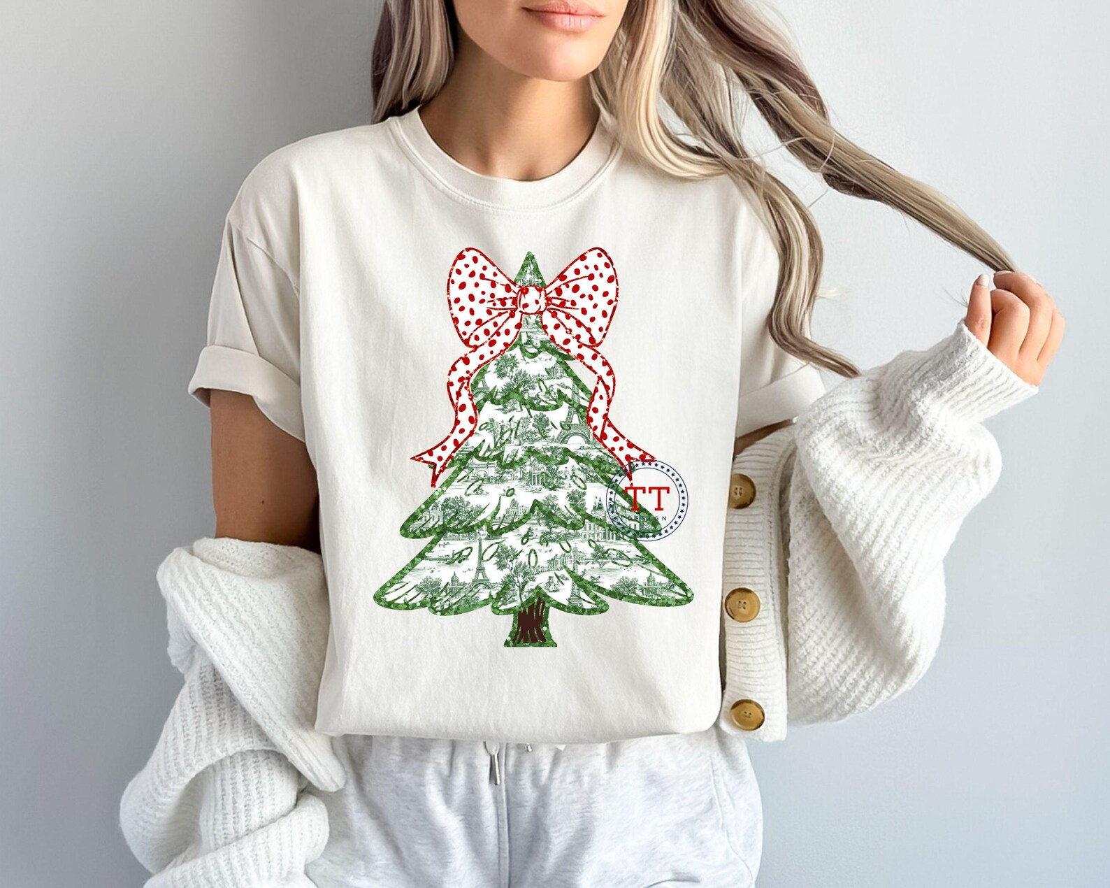 Chinoiserie Coquette Gold Glitter Christmas Tree PNG, Green Toile ...