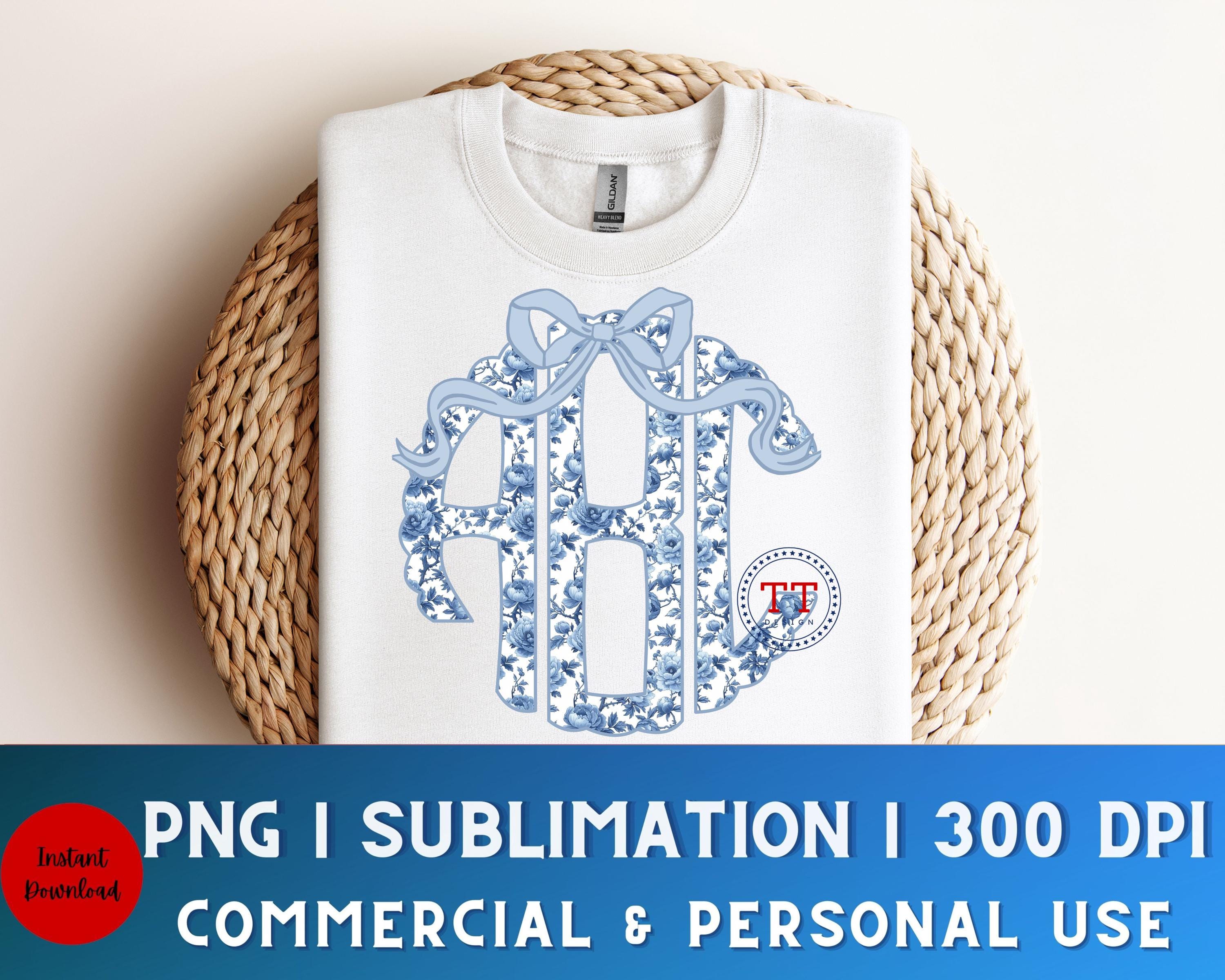 Full Alphabet Blue and White Chinoiserie Monogram Scalloped Edge ...