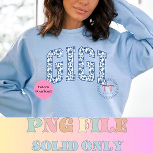 Gigi Blue Chinoiserie PNG, Gigi Sublimation Design, Preppy Chinoiserie ...
