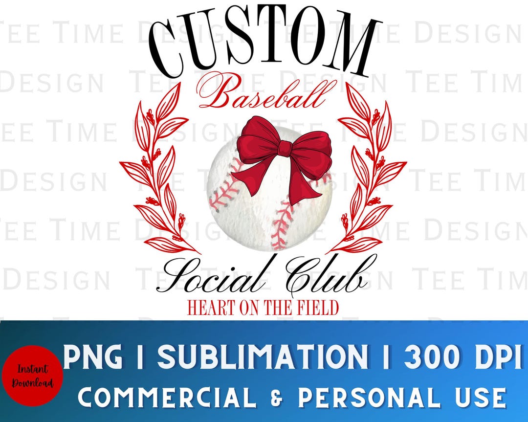 Custom Baseball PNG, College Png, Social Club, Coquette Bow, Preppy ...