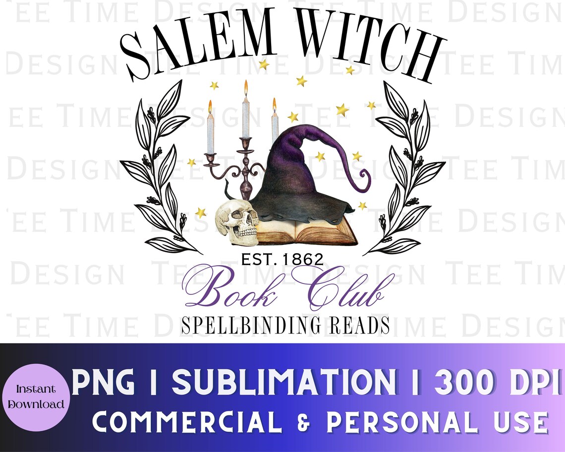 Salem Witch Book Club PNG, Halloween Png, Social Club PNG, Soft Girl ...