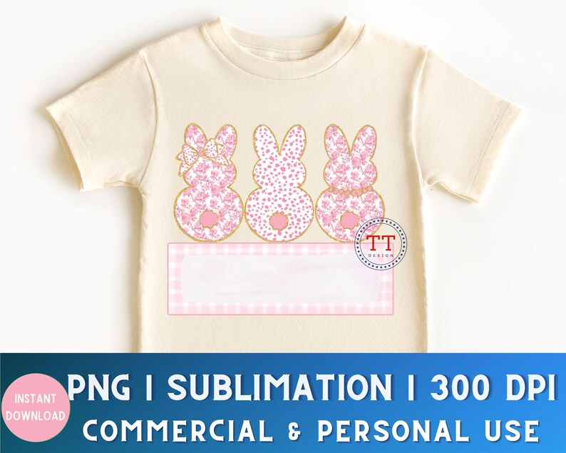 Custom Chinoiserie Easter Peeps PNG Personalized Kid’s Coquette Pink ...