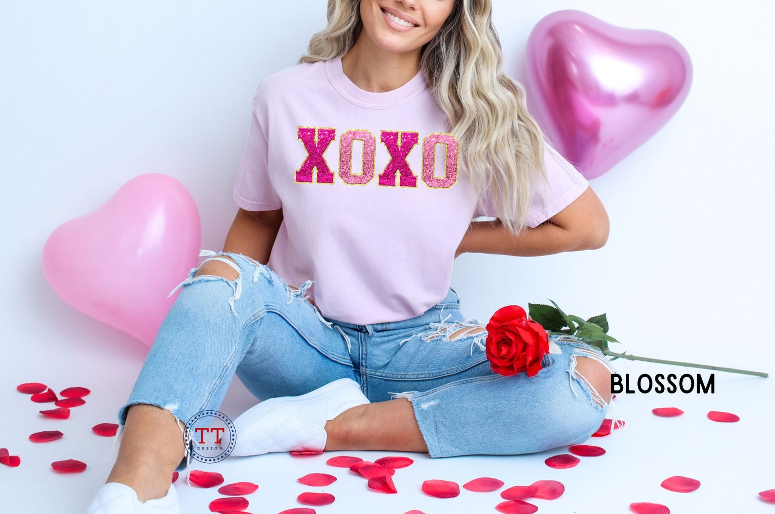 Valentine XOXO Png, Valentines Day Faux Sequin Sublimation Design ...