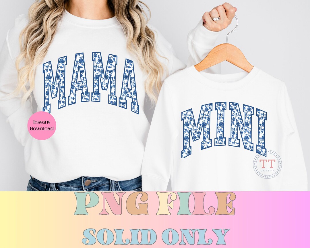 Mama Mini Blue and White Chinoiserie Png, Blue and White Sublimation ...
