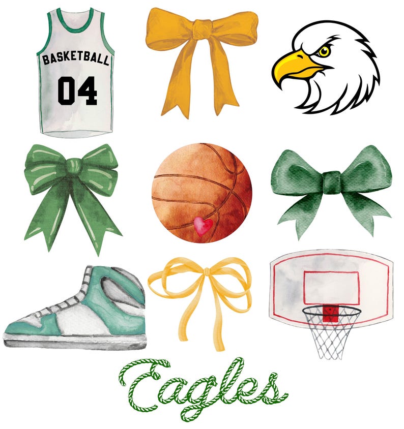 Custom Basketball PNG, College Png, Team Png, Coquette Bow, Preppy ...