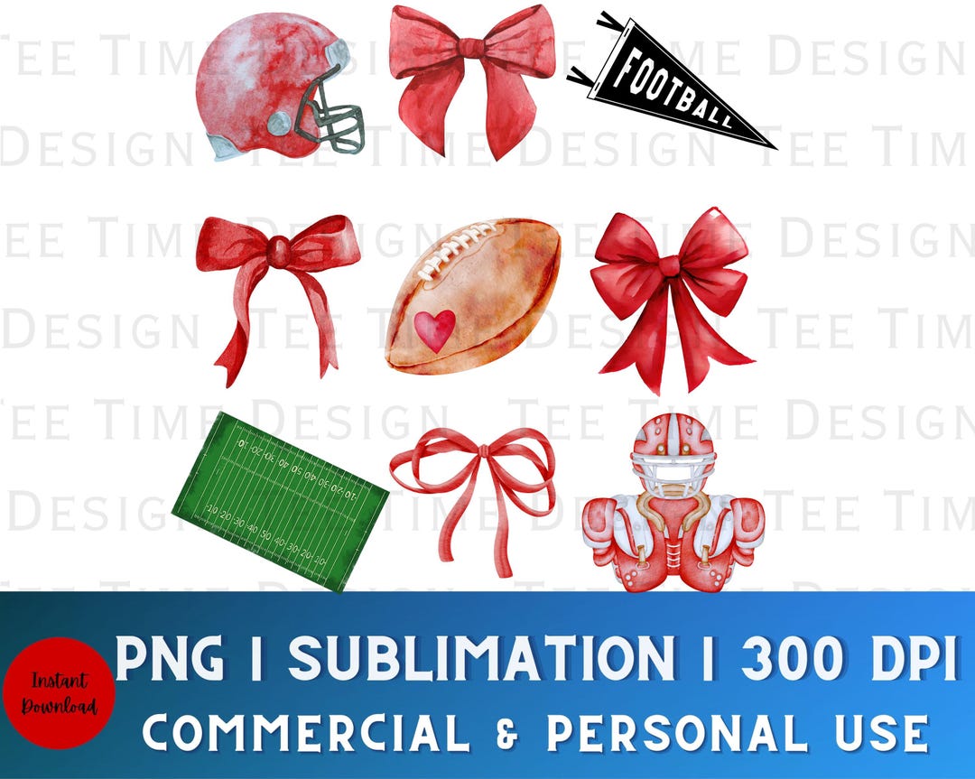 Coquette Football PNG, Coquette Football Bow Png, Football Png, Gameday ...