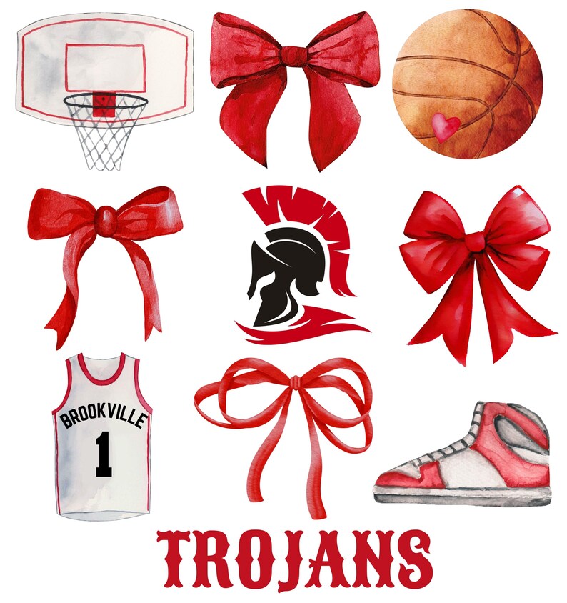 Custom Basketball PNG, College Png, Team Png, Coquette Bow, Preppy ...