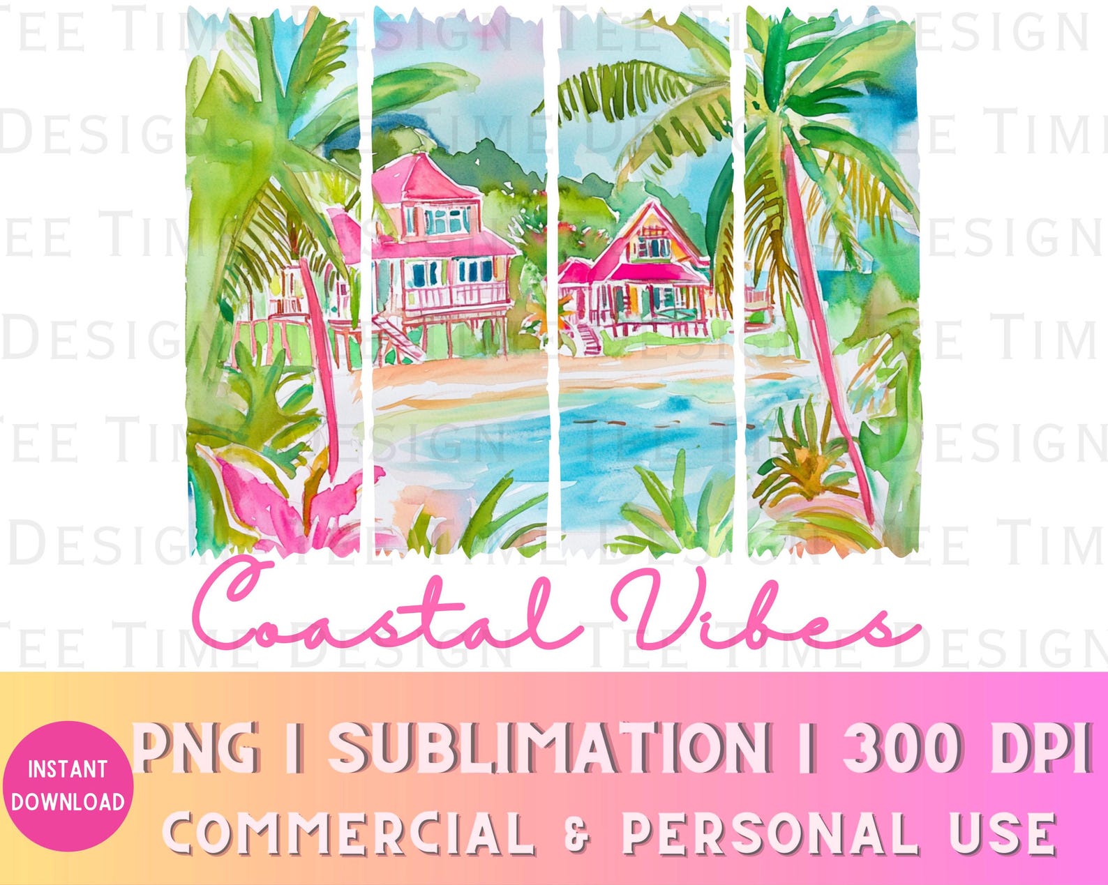 Coastal Tropical Brushstroke Beach Png, Summer Vibes Beach Babe, Bright ...