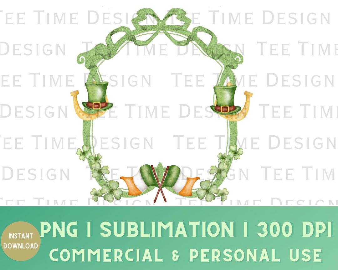 Preppy St Patricks Day Irish Chinoiserie Bow Crest Grandmillenial PNG ...