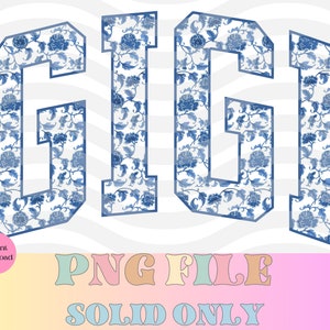 Gigi Blue Chinoiserie PNG, Gigi Sublimation Design, Preppy Chinoiserie ...