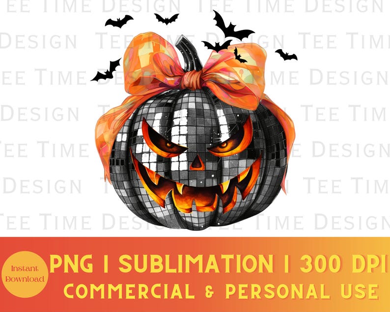 Disco Pumpkin PNG, Disco Ball Png, Jack O Lantern Png, Coquette Bow Png ...
