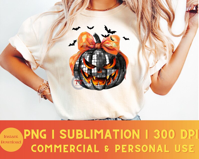 Disco Pumpkin PNG, Disco Ball Png, Jack O Lantern Png, Coquette Bow Png ...