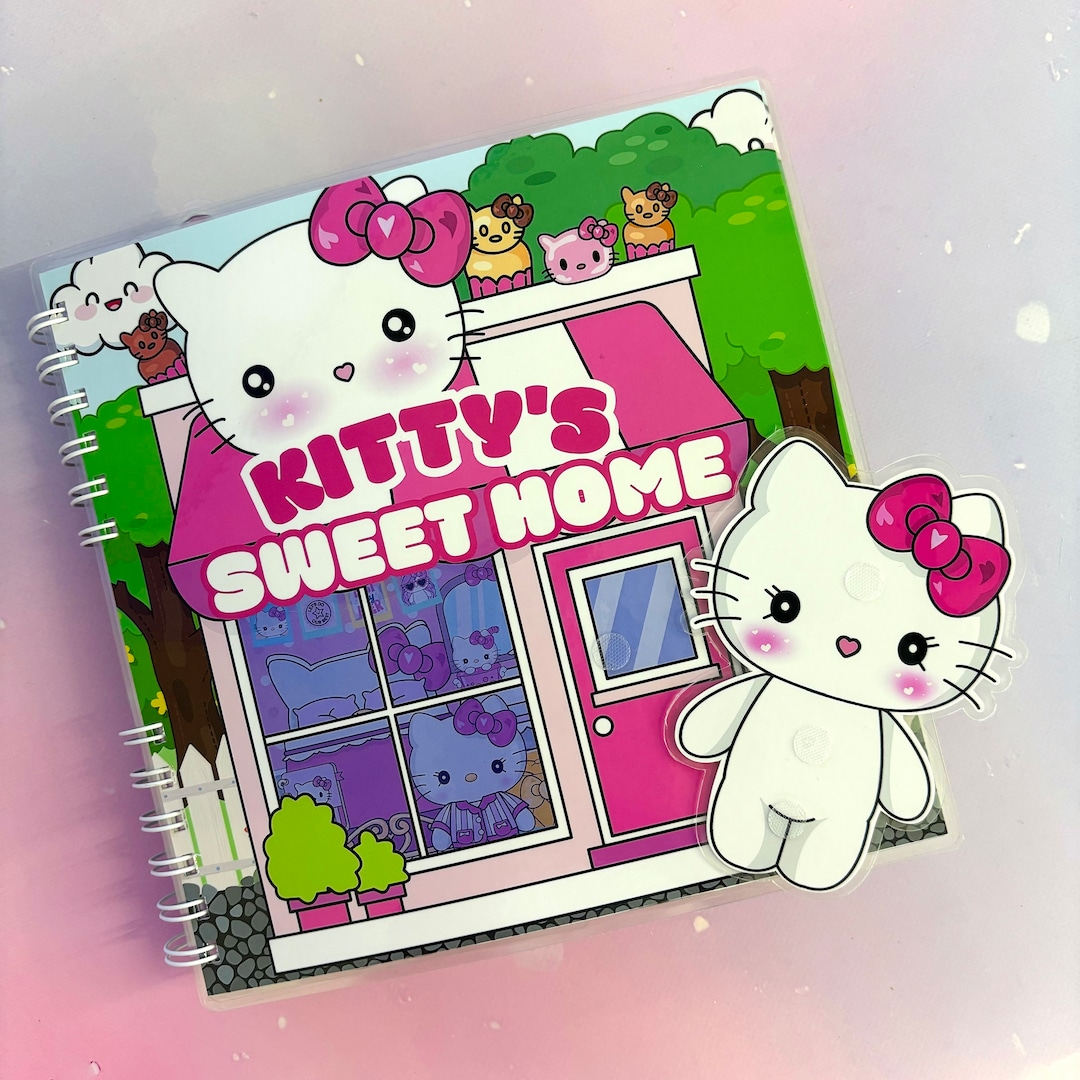 Hello Kitty, Pinr Cat, Reusable Book Fully Assembled, Fun Quiet Book ...