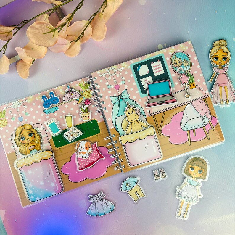 Blythe Paper Doll Dresses Girls Book, Velcro Book, Kids Gift, Busy Book ...