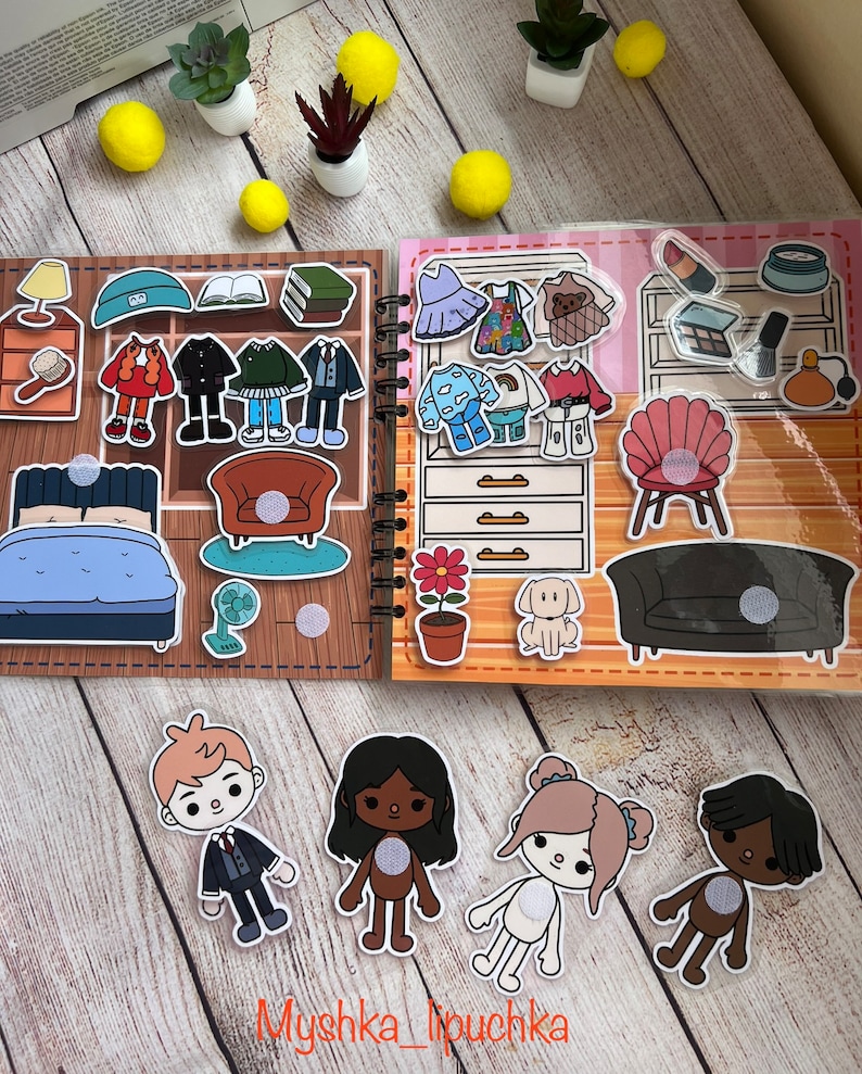 Busy Book Toca Boca Life Stories - House, Paper Dolls, Toddler ...