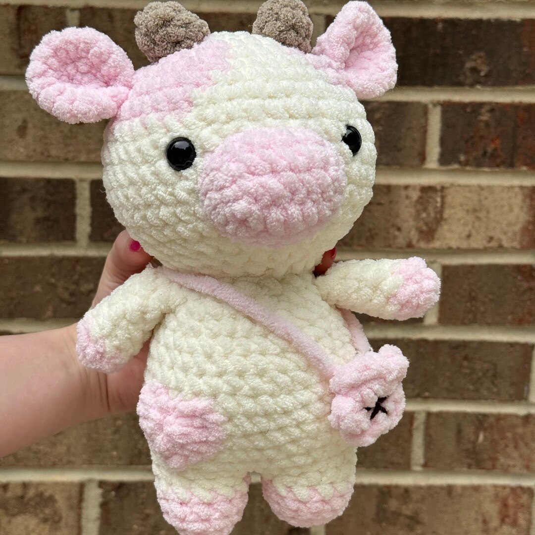 Crocheted Cherry Blossom Cow, Pink Cow Stuffed Animal - Etsy