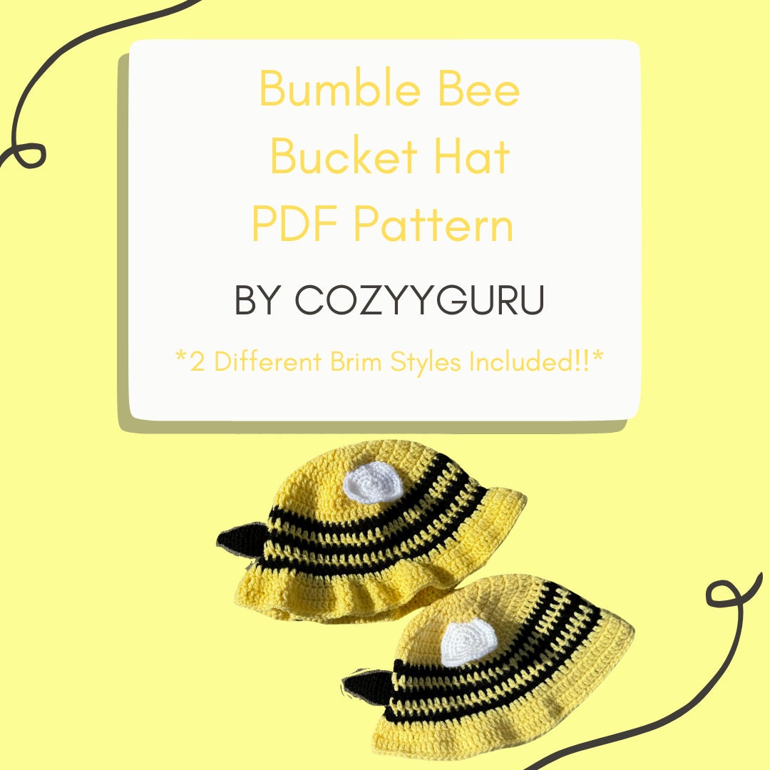 Bumble Bee Bucket Hat PDF Pattern, Bucket Hat PDF Pattern, Crochet ...