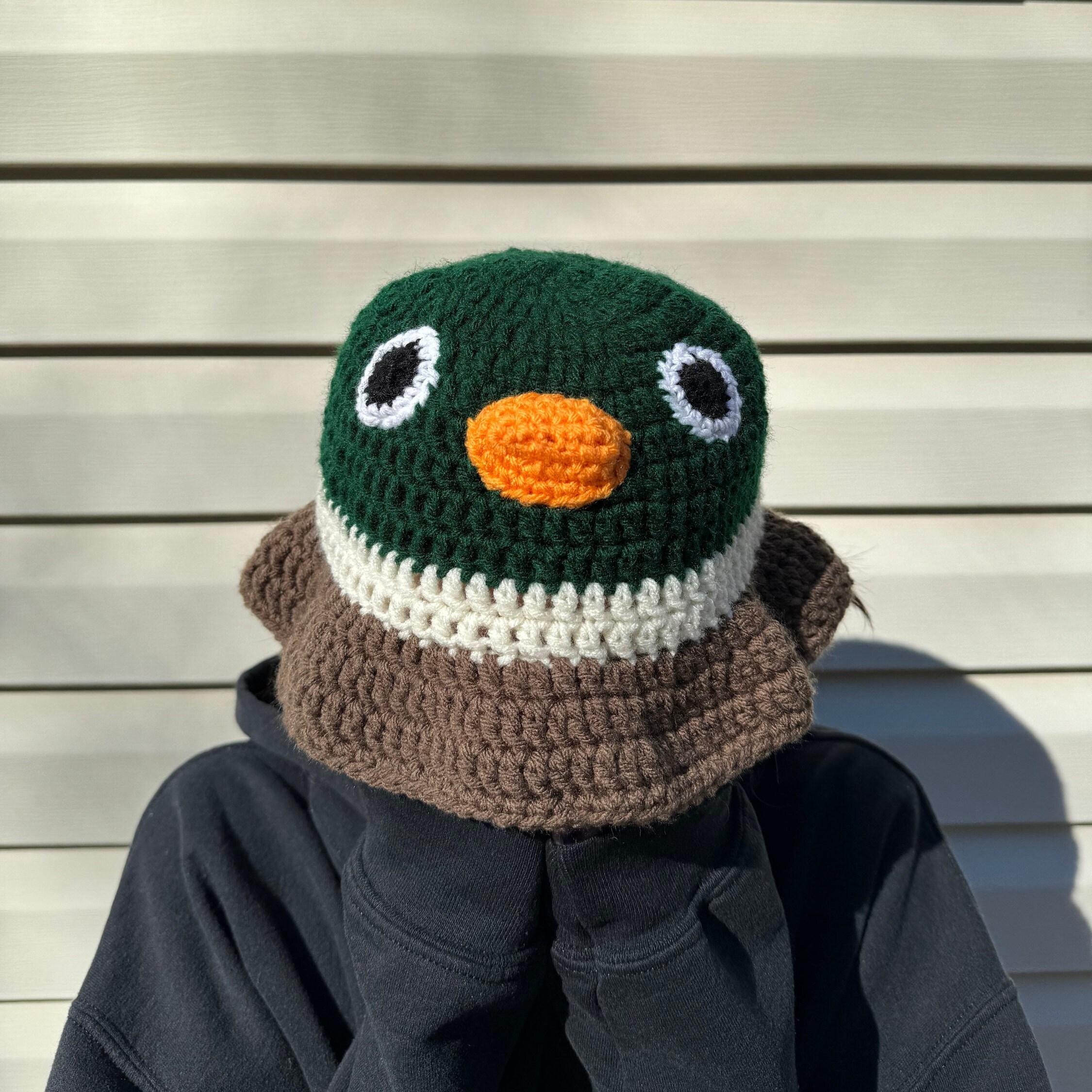 Crochet Mallard Duck Bucket Hat, Mallard Hat, Crochet Bucket Hat ...