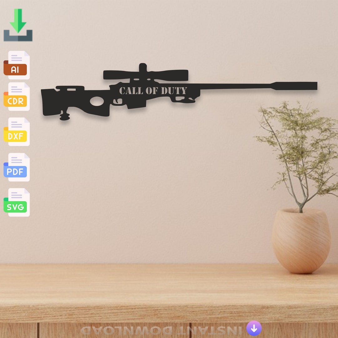 Wall Decoration Sniper Panel Laser Cut, Svg, Dxf, Glowforge CNC Cutting ...