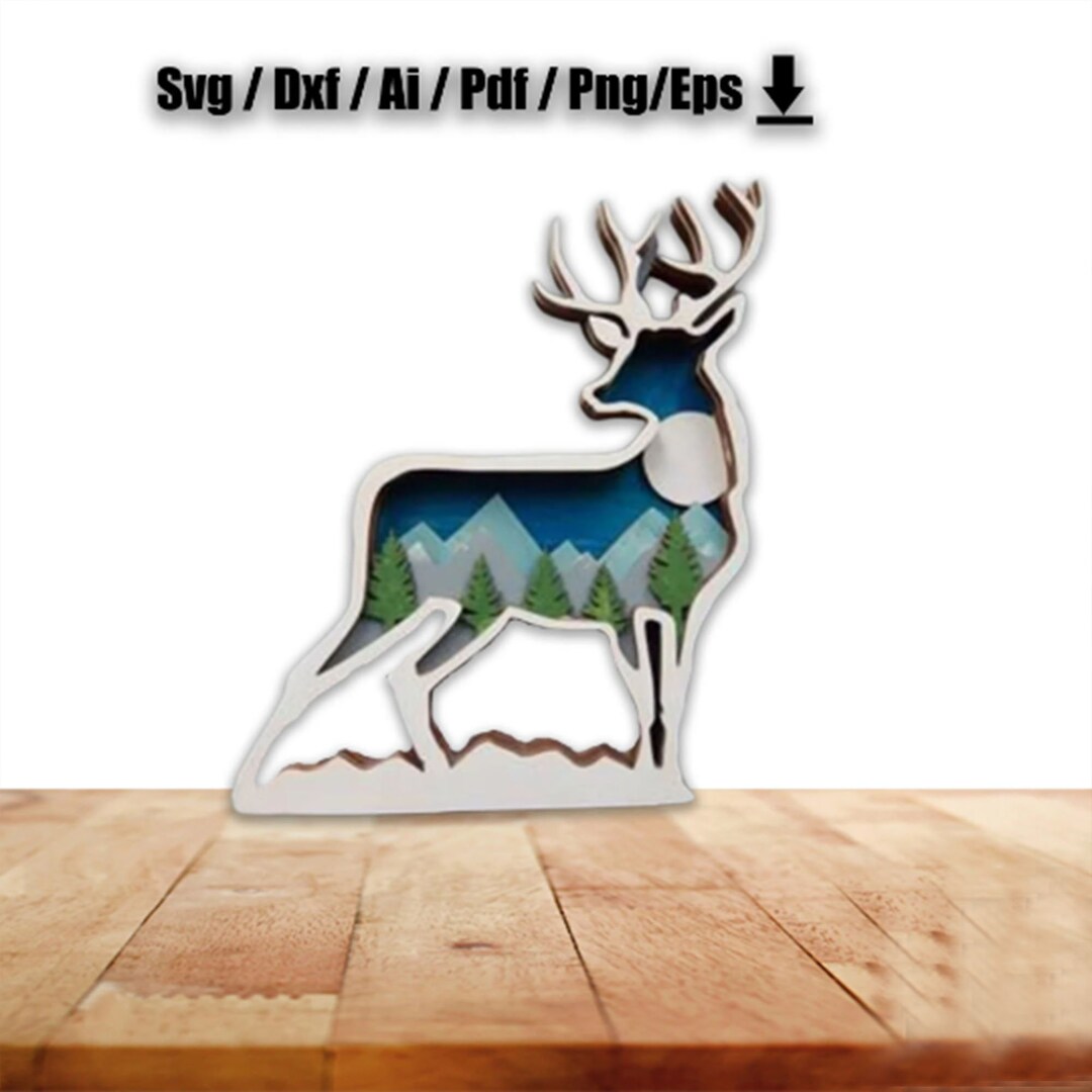Multi-layer Deer Svg, 5 Layer Art Piece for Glowforge,laser Cut, Svg ...