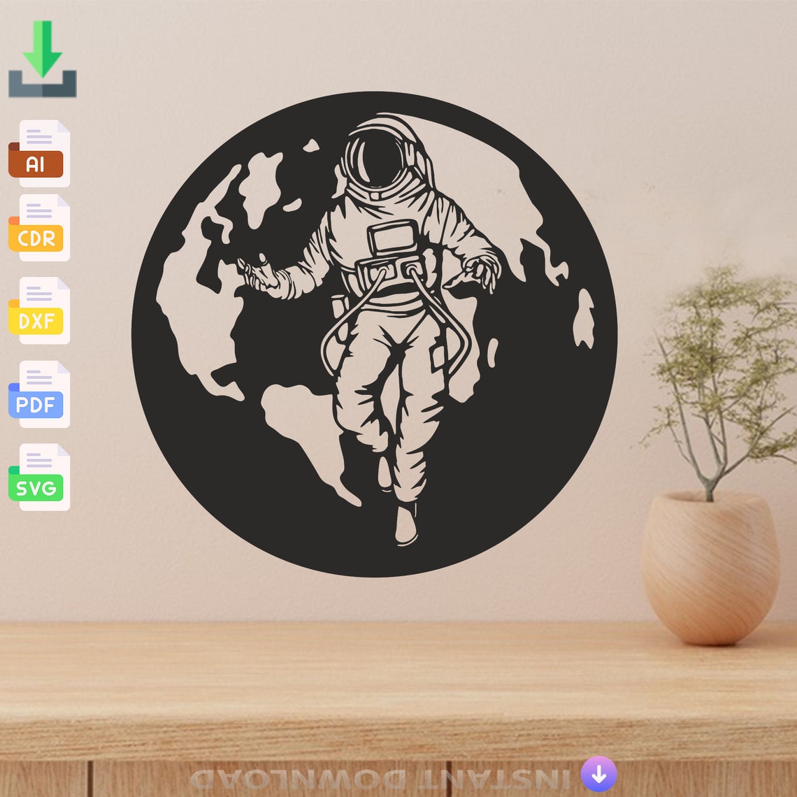 World Astronaut Design Svg Dxf Files for Cnc Laser Plasma - Etsy