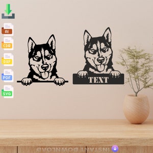 Siberian Husky Design Laser Cut Svg Dxf Files Wall Sticker Engraving ...