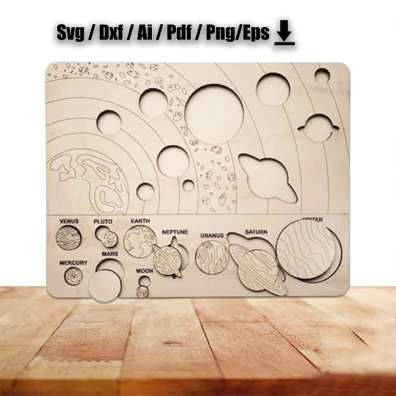 Wooden Solar System Puzzle Svg, Laser Cut, Svg, Dxf, Plan, CNC Cutting ...