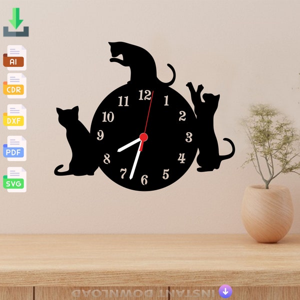 Cat Wall Clock - Etsy