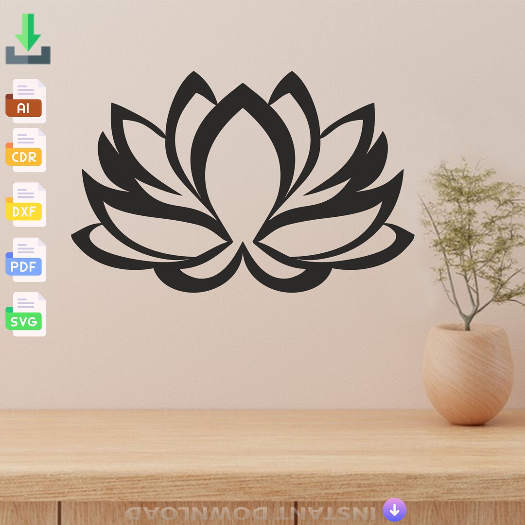 Lotus Flower Mandala Svg Files Cnc and Laser Cut Glowforge CNC Cutting ...