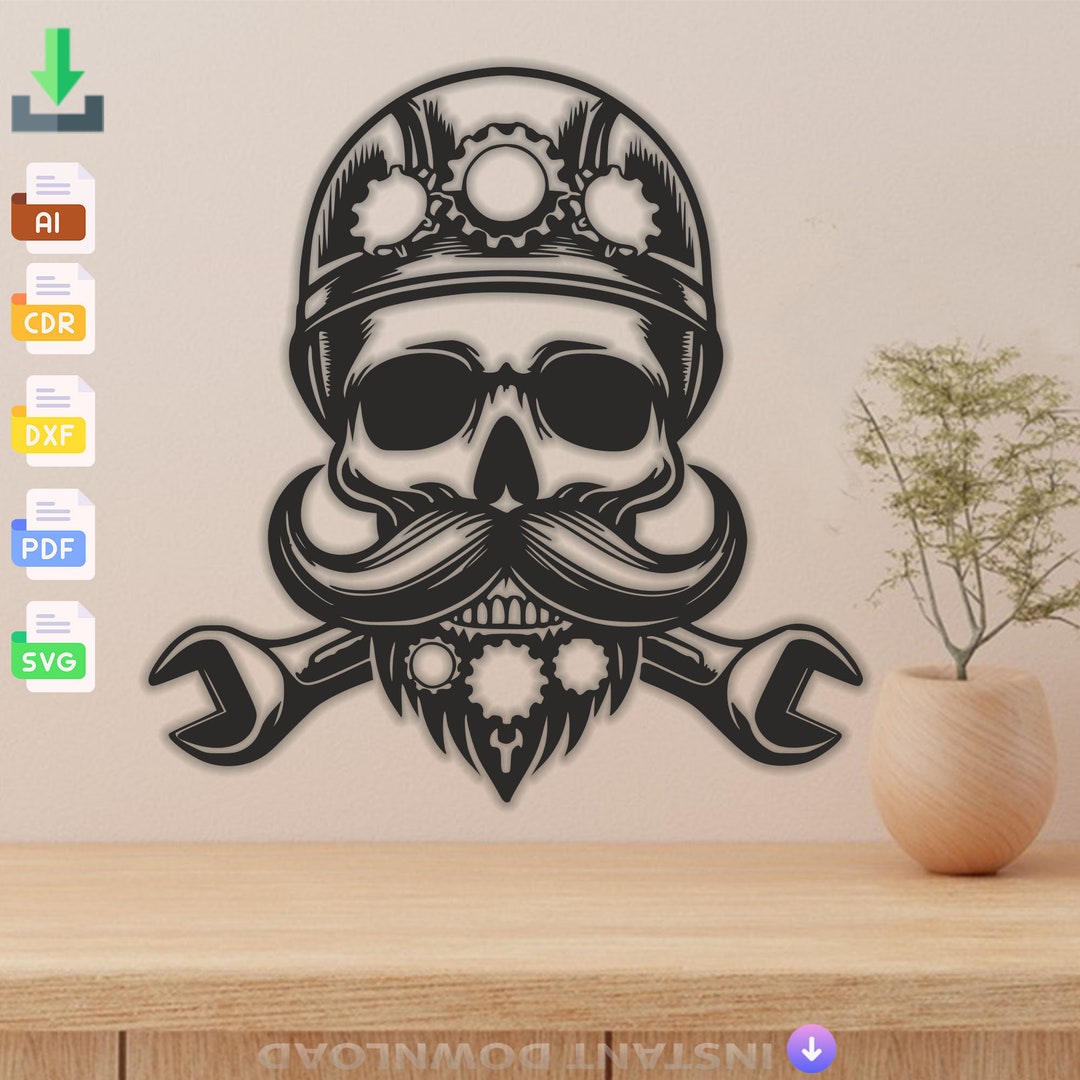 Decoration Skull Workshop Svg Files Laser Cut, Svg, Dxf, Plan,cnc ...