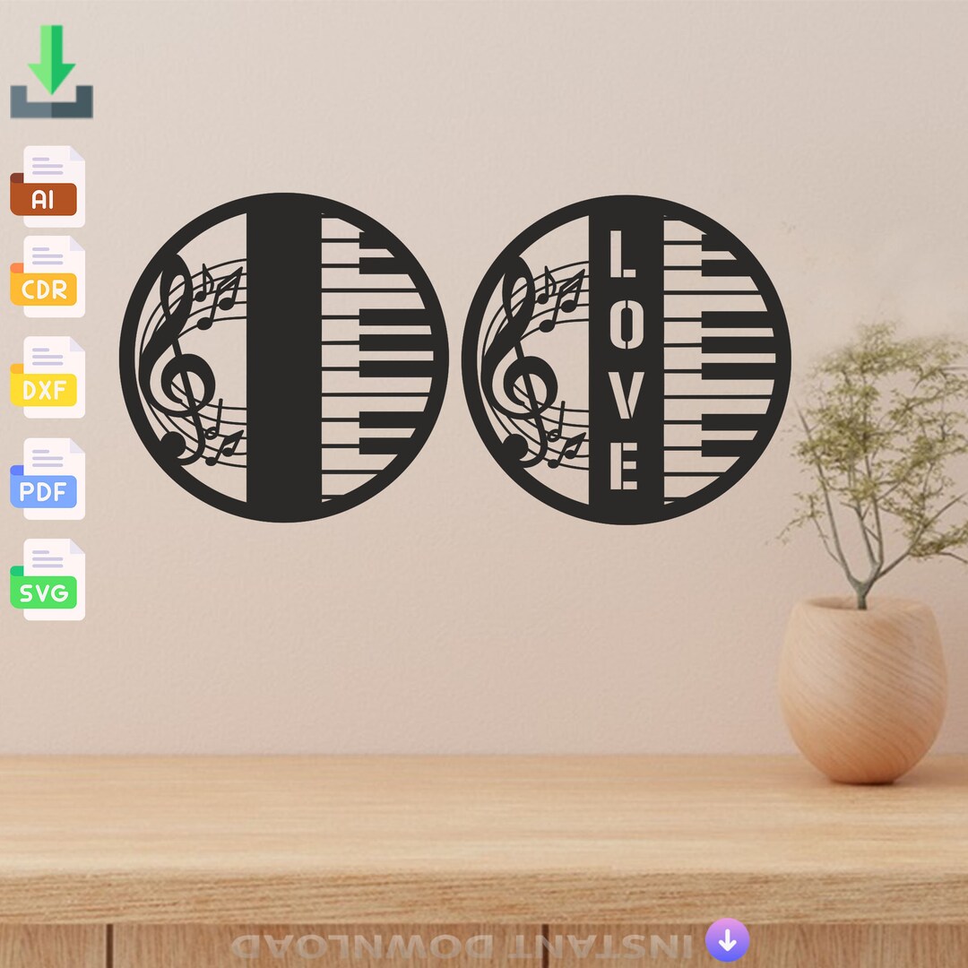 Personalized Music Note Laser Cut File: Svg, Dxf, Ai, Eps, Pdf (digital ...