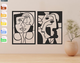 Picasso Panel 1, SVG, DXF, AI Digital Vector Design for Plasma and ...