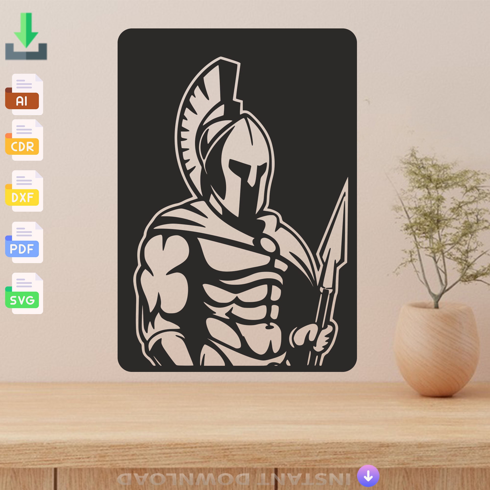 Wall Decoration Gladiator Svg Wall Sticker Engraving Decal - Etsy