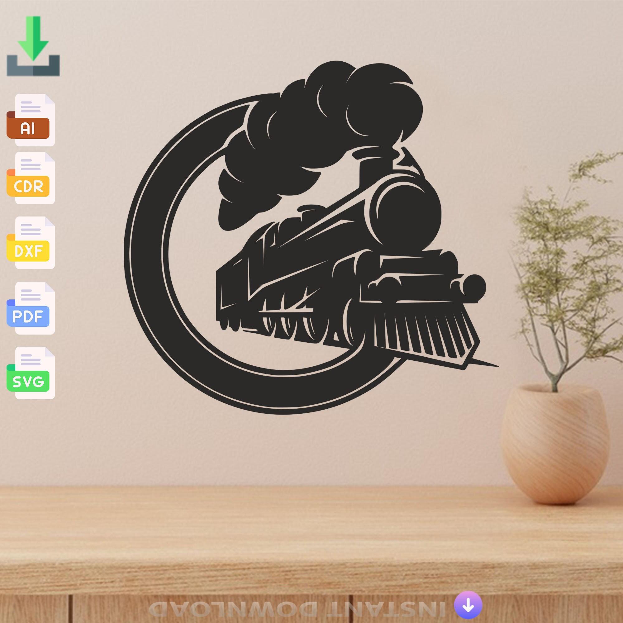 Train Svg Cut File Train Dxf Files Plasma Cut File Steam Etsy