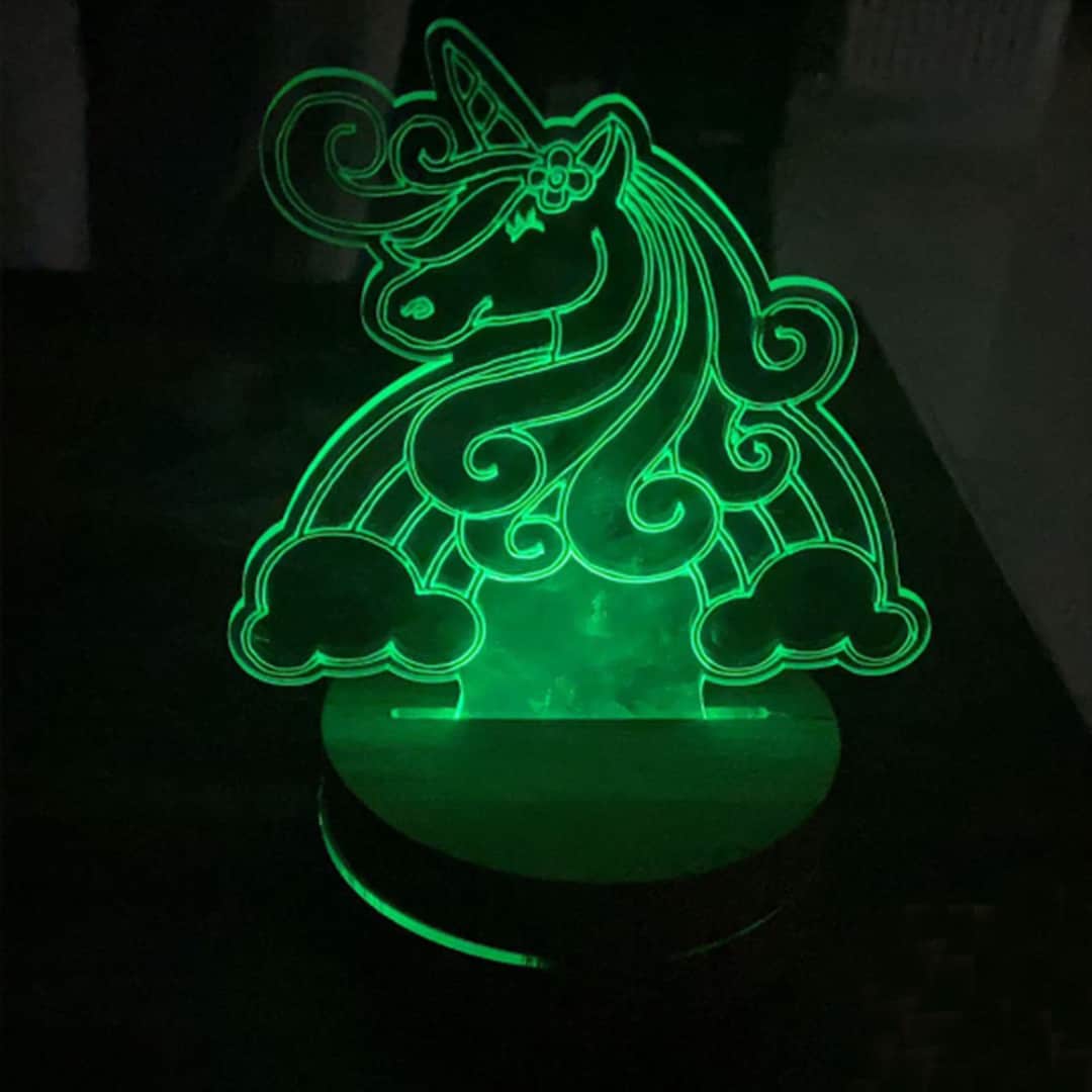 Unicorn 3D Acrylic Led Lamp Svg, 3D Led Light, Files DXF, CDR, 3D Night ...