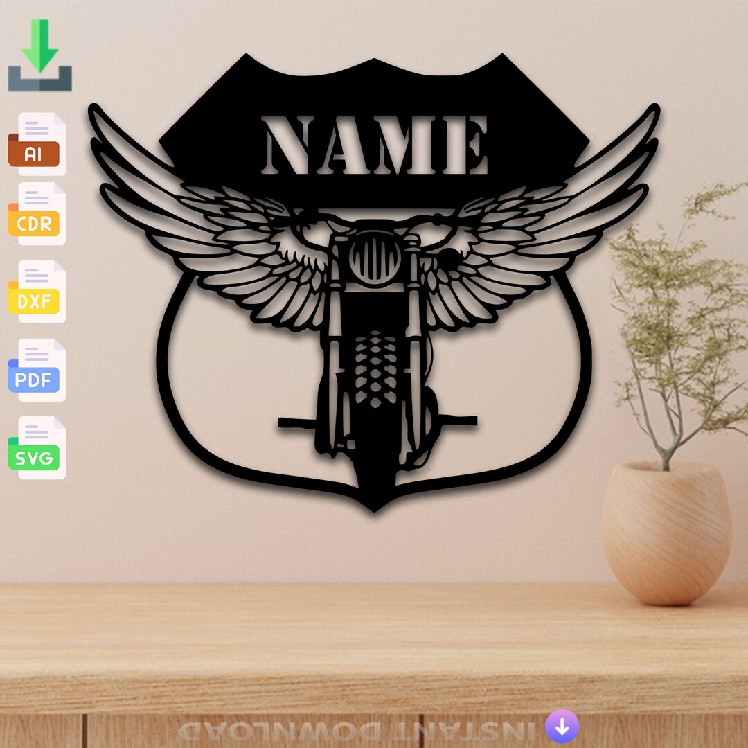 Custom Motorcycle Metal Wall Art Design Laser Cut Svg Dxf Files Wall ...
