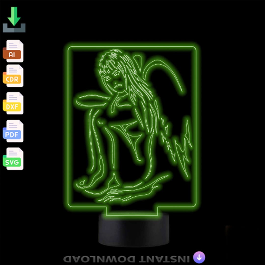 Personalized Angel Led Lamp Svg , 3D Led Light, Files DXF, CDR, Pdf ...